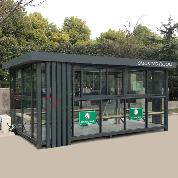 Portable Small Prefab Kiosk Guardhouse Moveable Smoking Pods ...