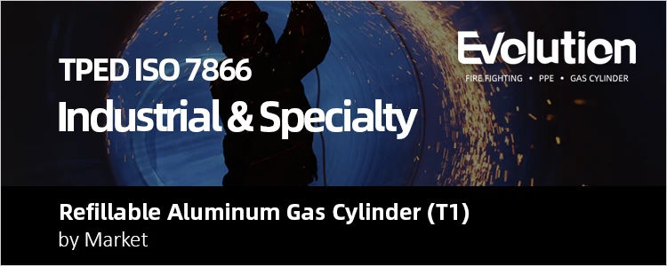 16l Aluminum Gas Cylinder Tped Iso 7866 Industrial Use Empty Cylinder ...
