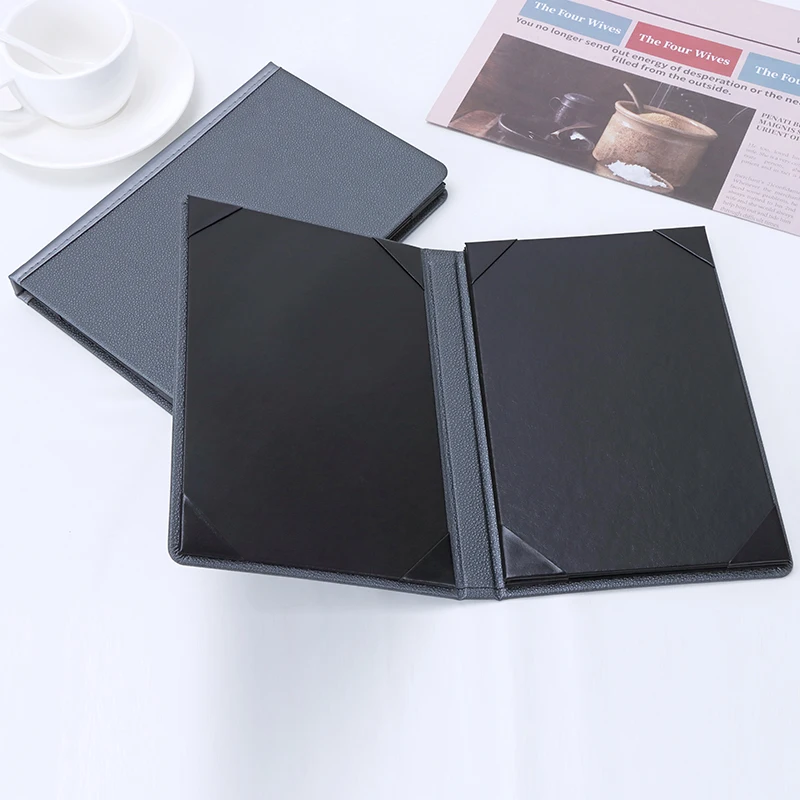 High Quality Custom Black Pvc/pu Leather Restaurant Wine Menu Cover For ...