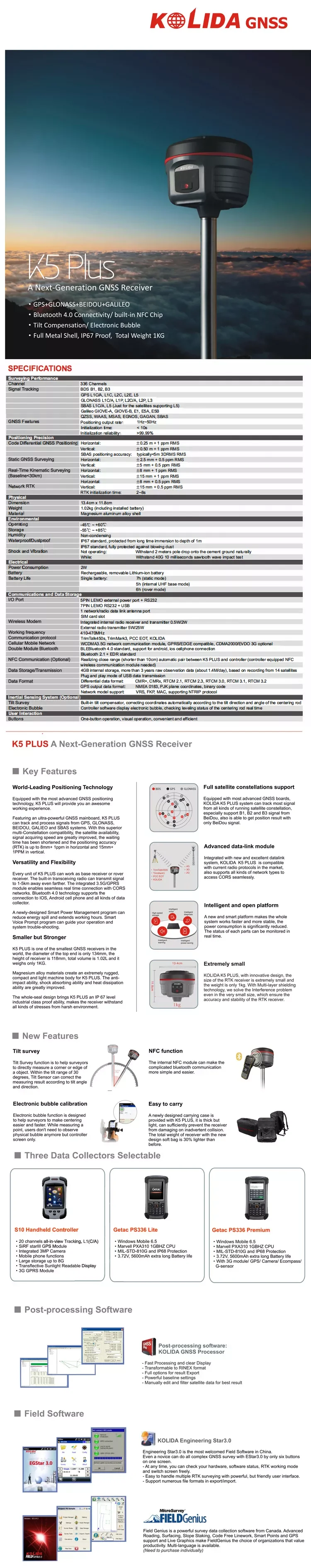 Kolida K5 Plus Gnss Receiver Field Software GPS RTK| Alibaba.com
