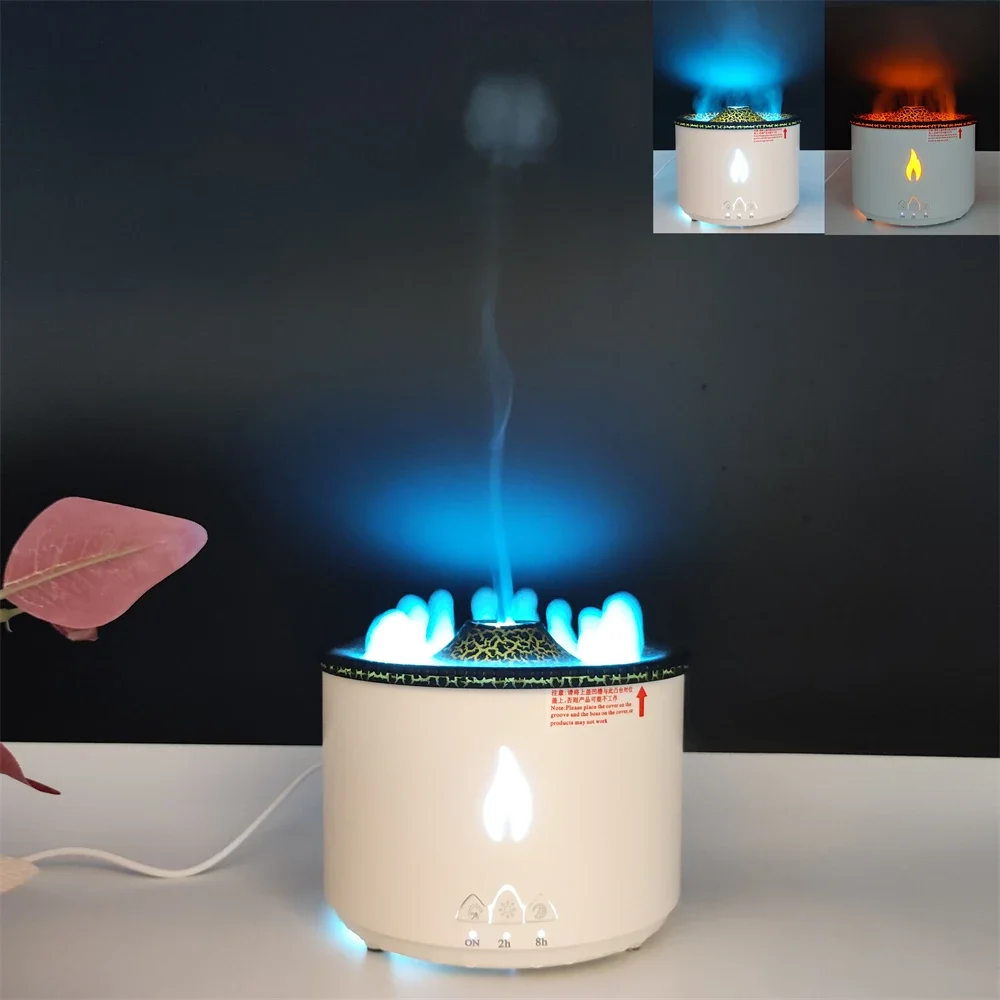 Volcano Flame Diffuser Humidifier With Custom Logo Smart Volcano Flame Jellyfish Humidifier 2022 ...