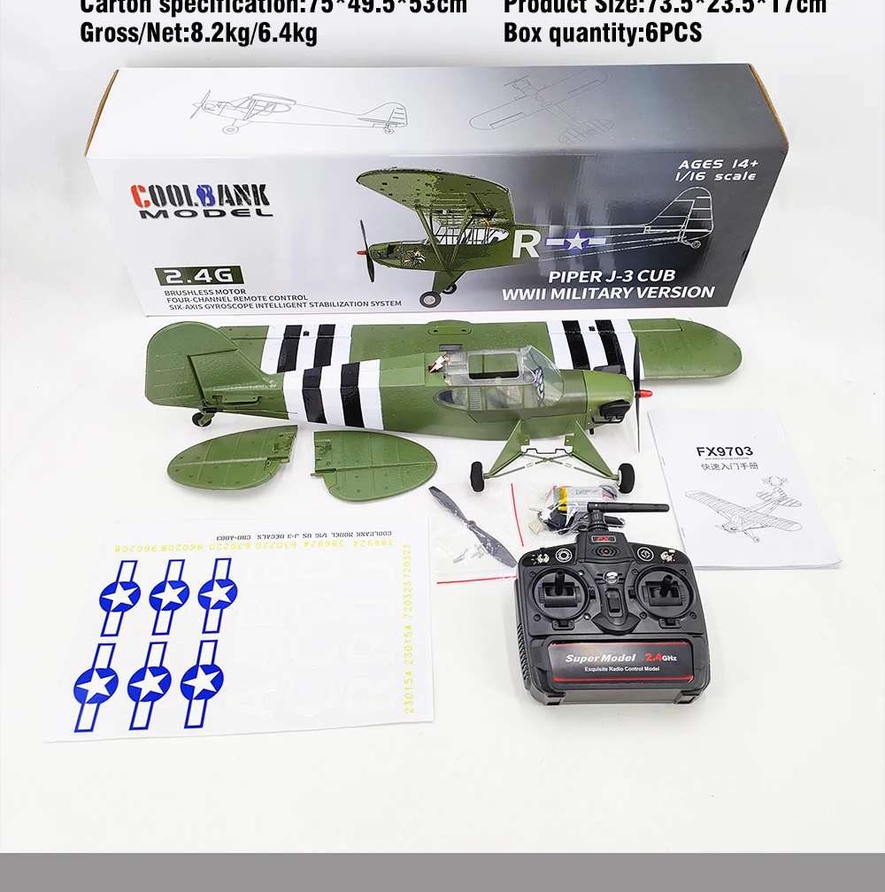 Chic Hoshi Fx9703 Rc Helicopter 1/16 Scale Remote Control Aircraft ...