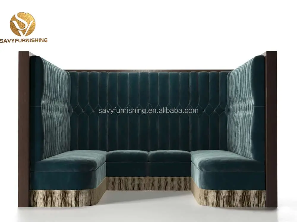 Modern Black Leather Booth Seating for Bar & Restaurant