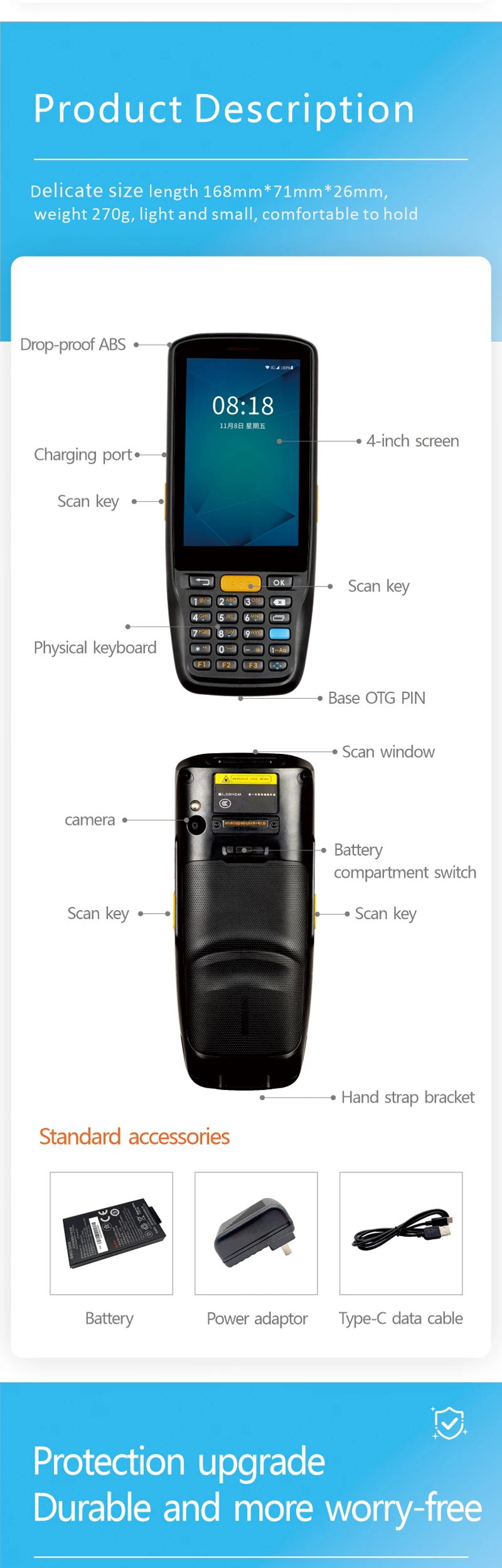Unimes Factory Android Pdas Pda Barcode Scanner With Pistol Grip Fast ...