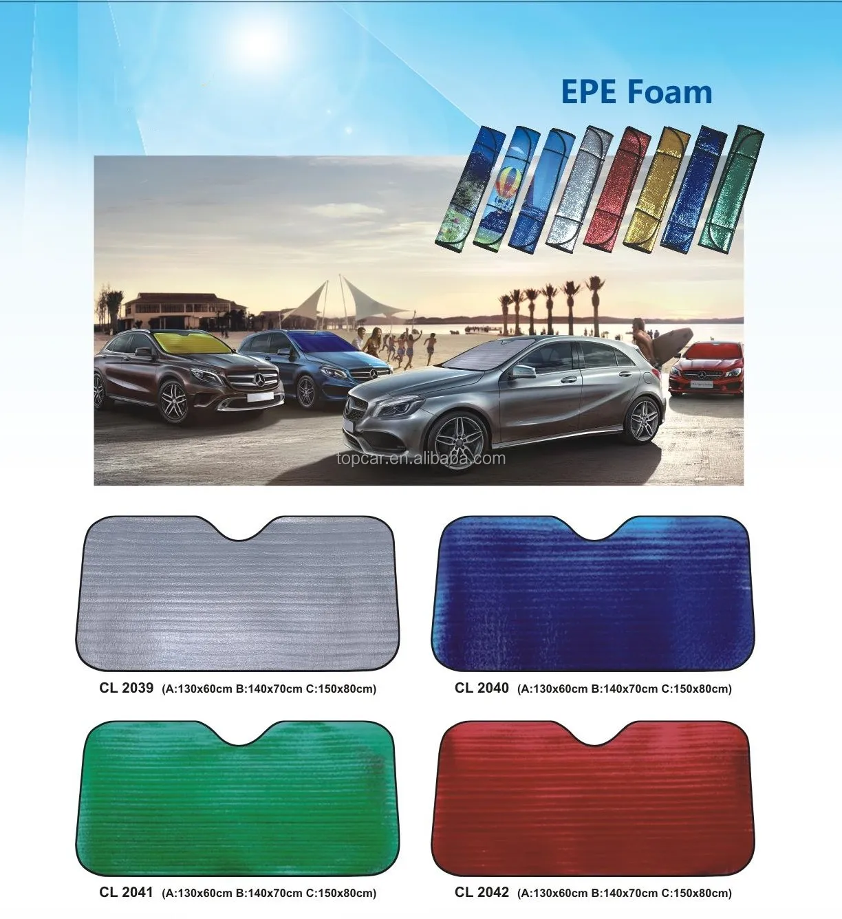 Custom EPE Foam Sun Shade - Foldable & Stylish Protection