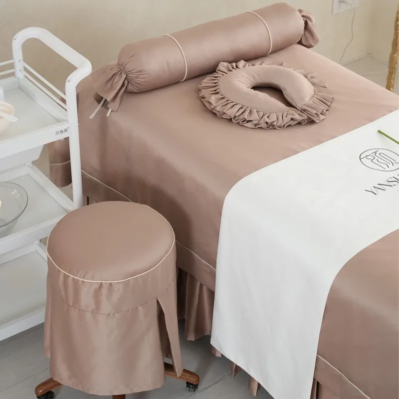 Hot Sale Fashion Beauty Salon Bedding Sets Simple Polyester 4pcs Sets