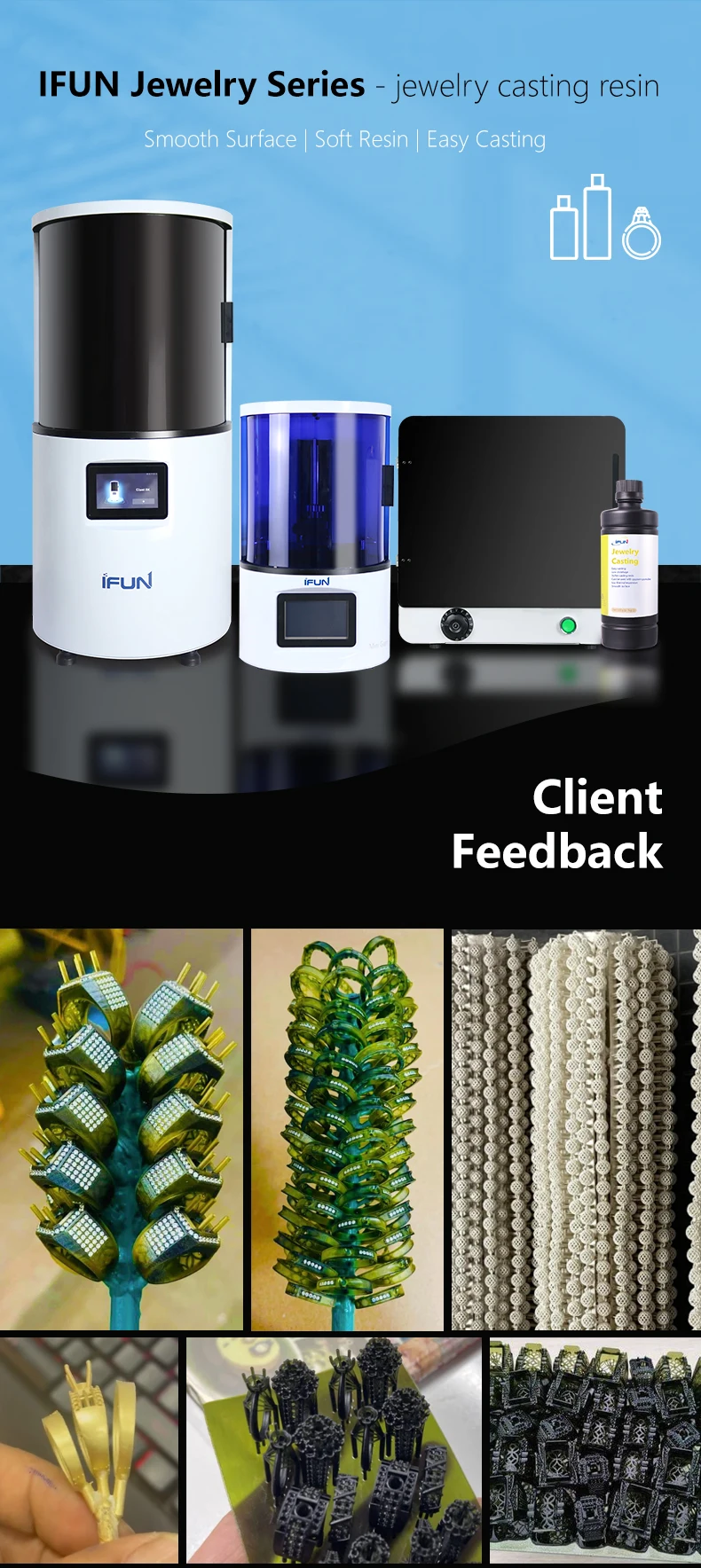 IFUN 3D Printer for Jewelry Casting - High Wax Content Resin