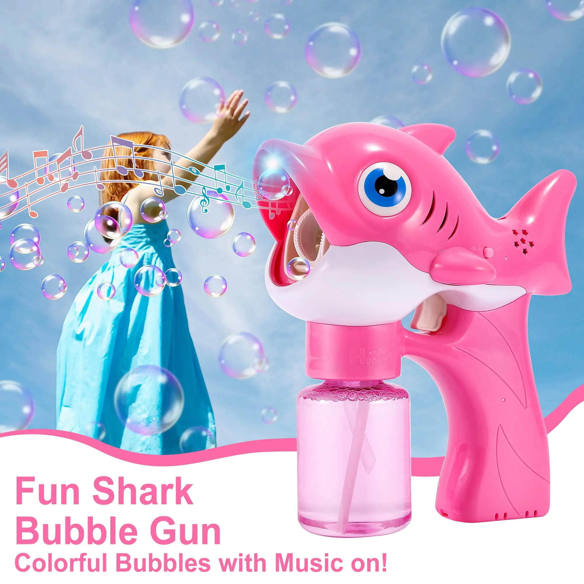 Shark Bubble Gun With Light And Music Bubble Maker Bubble Blower For ...