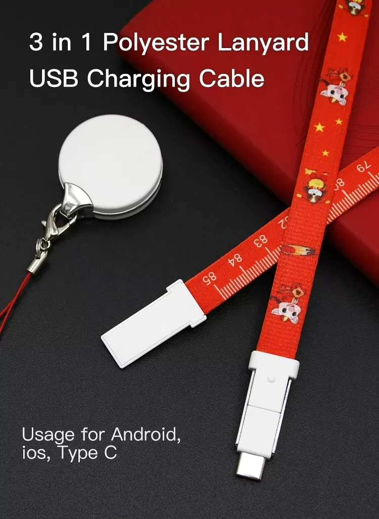 New Technic Custom Logo Cooperate Gifts Usb Charging Lanyard Neck Strap ...