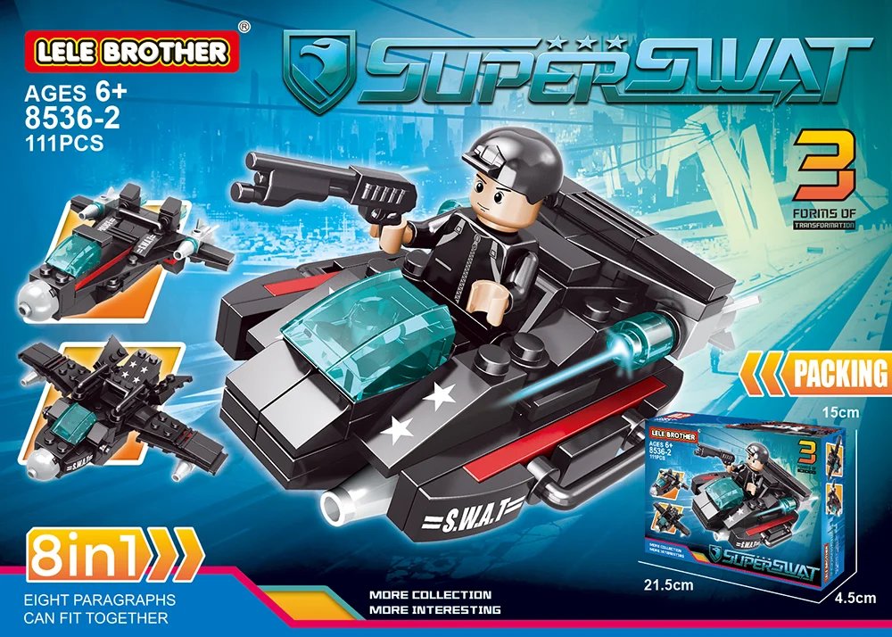 Lele Brother City Helicopter Building Block - SWAT Attack Model