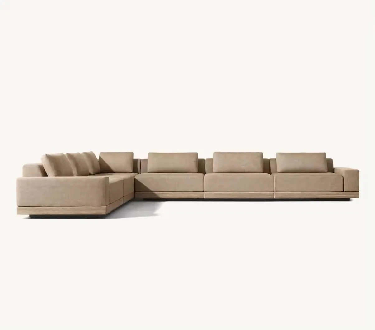 Customizable Outdoor Furniture Segmented Teak Sofa Set Hotel Villa ...