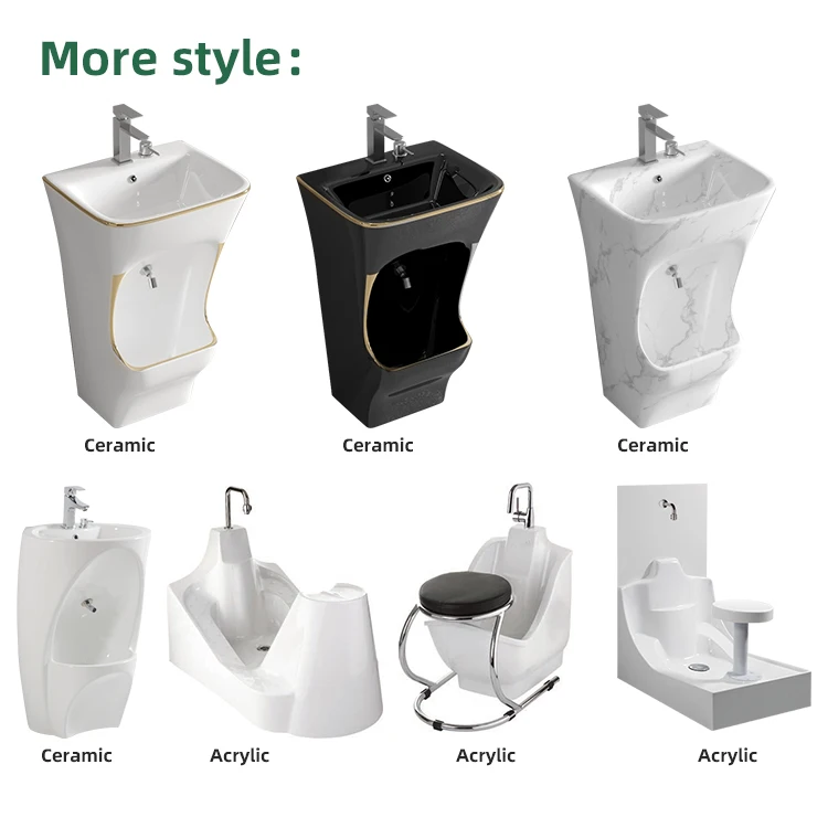 Ceramic Foot Bath Wudu Sink for Muslim Ablution - Modern Style