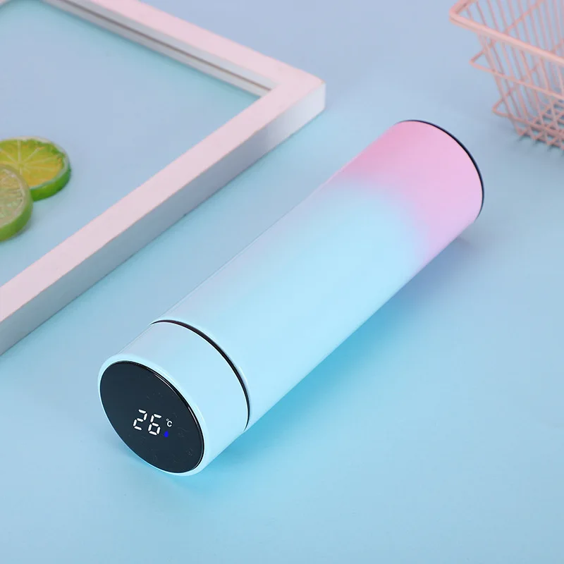 Custom Logo 500 Ml Vacuum Gradient Color Smart Thermal Flask Led ...