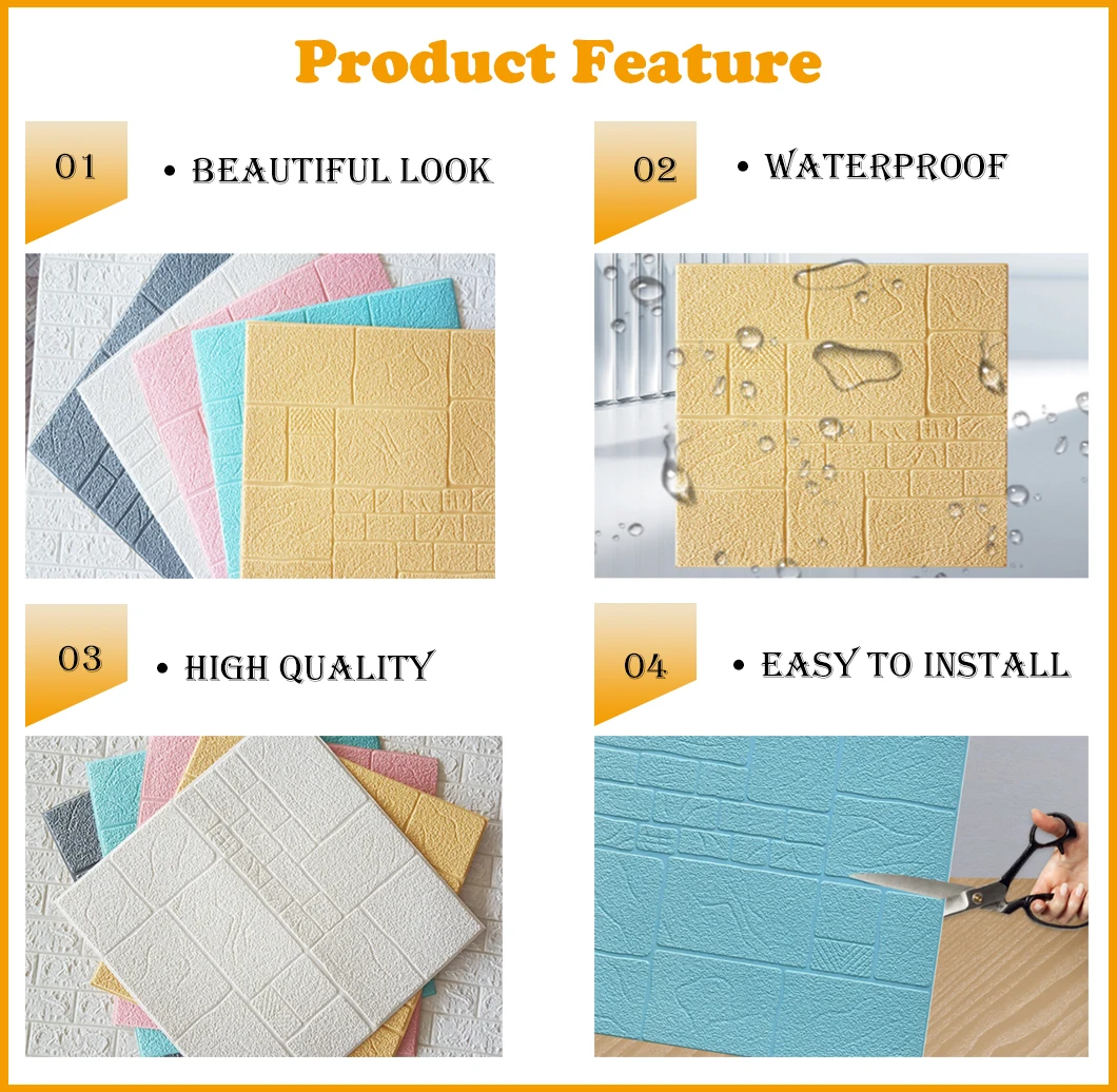 Wall Paper 3D Foam Accent Self Adhesive Peel Stick Wood Styrofoam Wall ...
