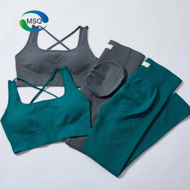 Custom Activewear Gym Fitness Sets Marble Tie Dye Seamless Long Sleeve ...