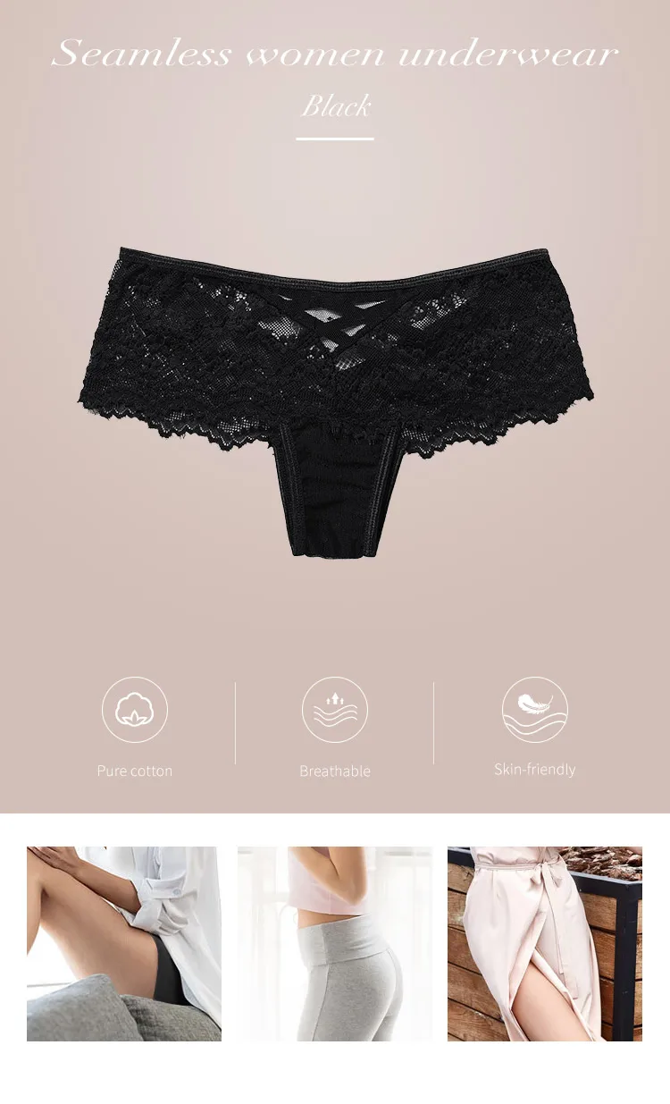 Sexy Black Lace Panty Comfortable Breathable Mesh Underpant Hipster ...