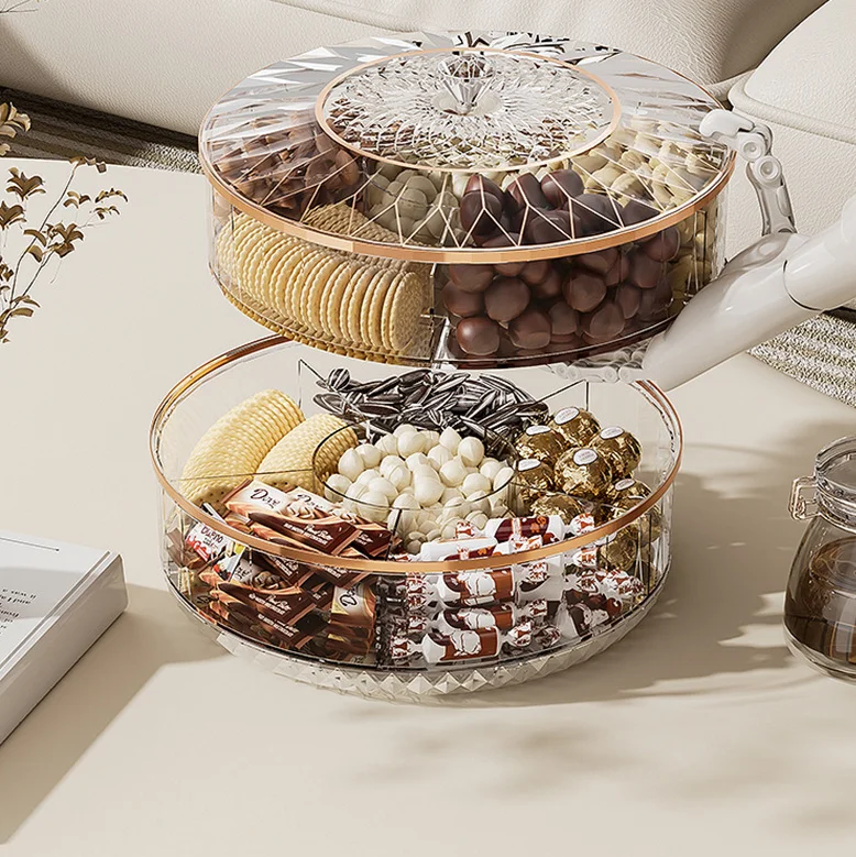 High-end Plastic Rotatable Dry Fruit Tray Home Living Room Coffee Table ...