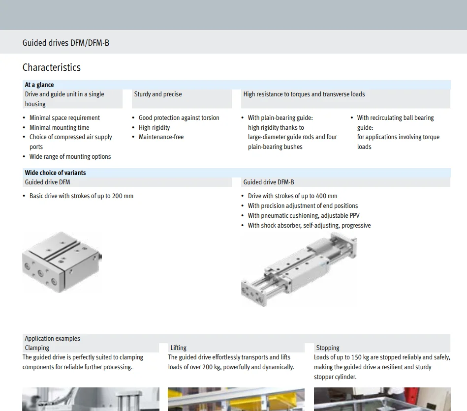 Guide Rod Cylinder Dfm-10-15-p-a-gf 4154770 Dfm-10-20-p-a-gf 4154799 ...