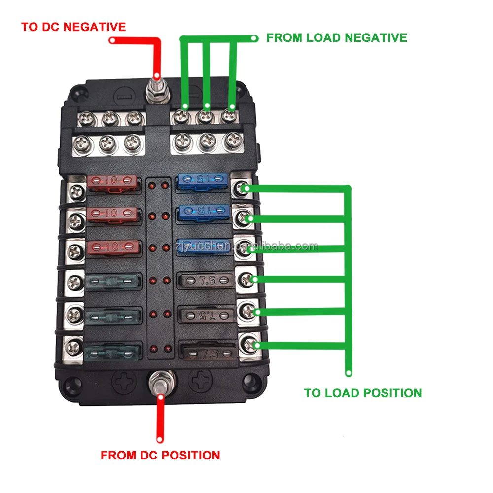 Universal 100 Amp Blade Marine Fuse Block 12 Way Circuit Dc 12v Fuse ...