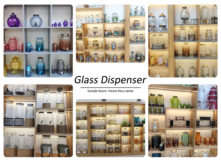 10L Glass Mason Jar Dispenser Drinking Beverage Jar with Glass Lid with ...