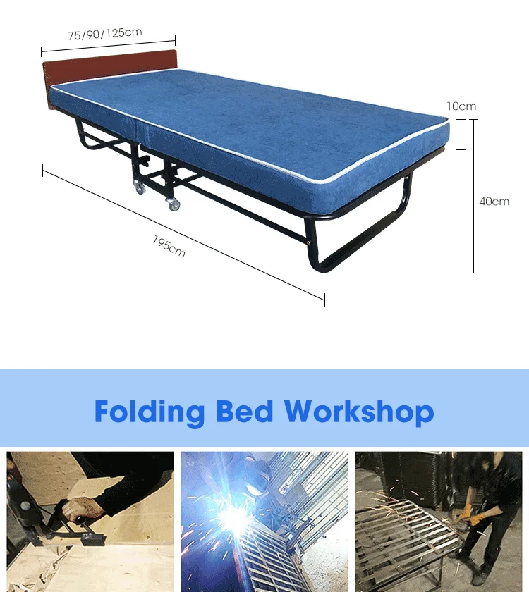 Multifunctional Heavy Duty Fold up Metal Bed with Mattress