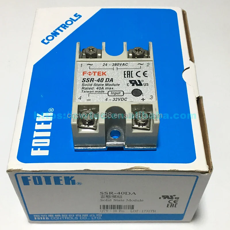 Factory Priced Original Taiwan FOTEK SSR-10DA 10A DC Control AC Solid State Relay in Stock ...