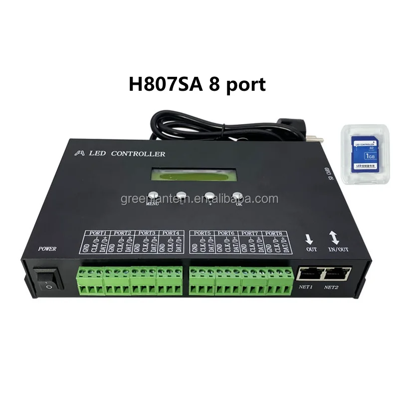 DMX512 8-port Controller H807SA Programmable Digital LED Full Color ...