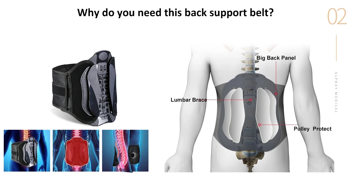 Alphay Lumbar Lower Back Support Belt Spinal Care Elastic Back Support ...