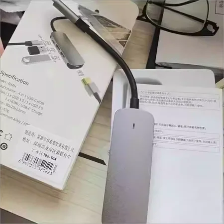 Transparent 6 In 1 Usb 3.0 Hub Type C Hub To Usb3.0 Type-c 4xusb High ...