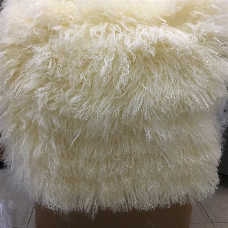 Long Sheep Skin Curly Mongolian Fur Rug Throw - Buy Curly Mongolian Fur ...