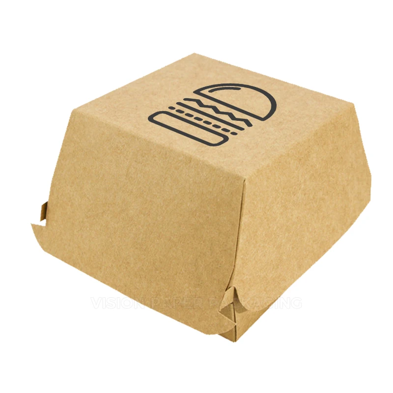 Custom Food Packaging Slide Burger Box To Go Paper Container Burger New ...