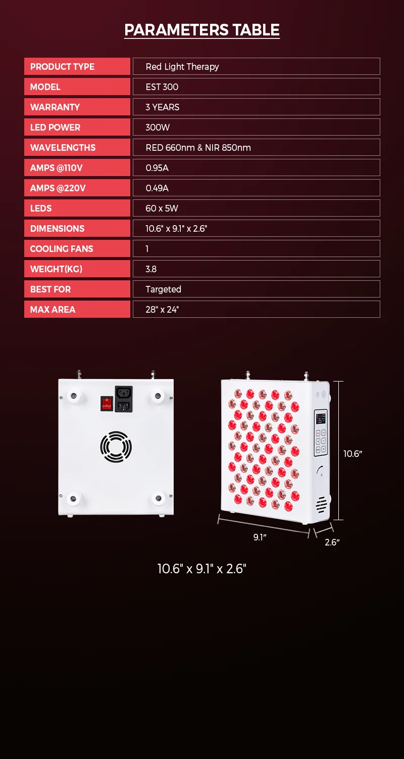300w Led Therapy Light 660nm 850nm Full Body Red Light Therapy Panel ...