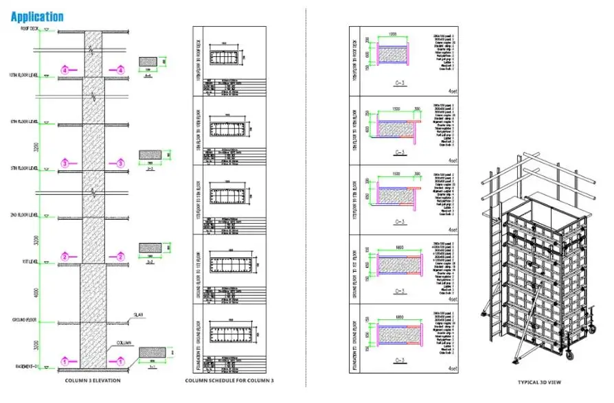 Steel Frame Formwork System For Concreting Walls And Columns - Buy ...