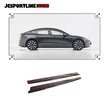 Wholesales Dry Carbon Fiber Side Skirts For Tesla Model 3 2023 Body Kit ...
