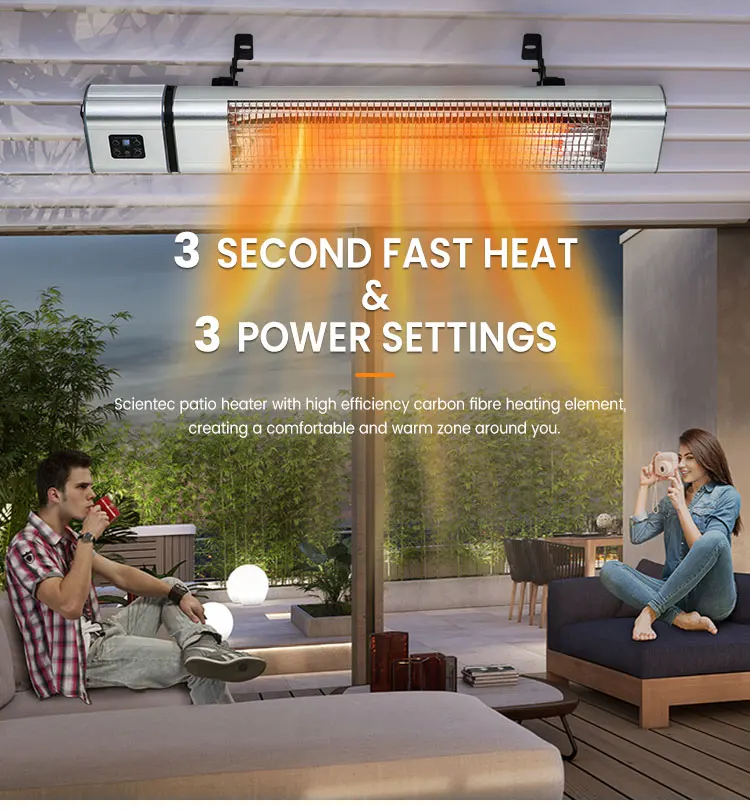 2400W Electric Heater with Remote Control for Indoor & Outdoor