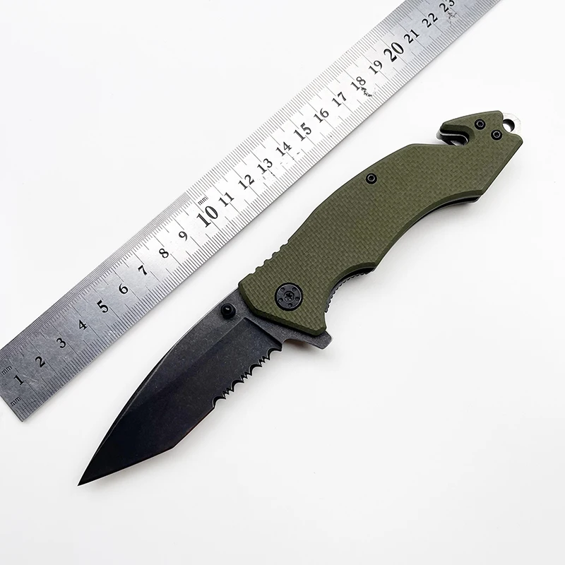 In Stock Pocket Knife Green G10 Handle 3Cr13 Blade Custom Outdoor ...