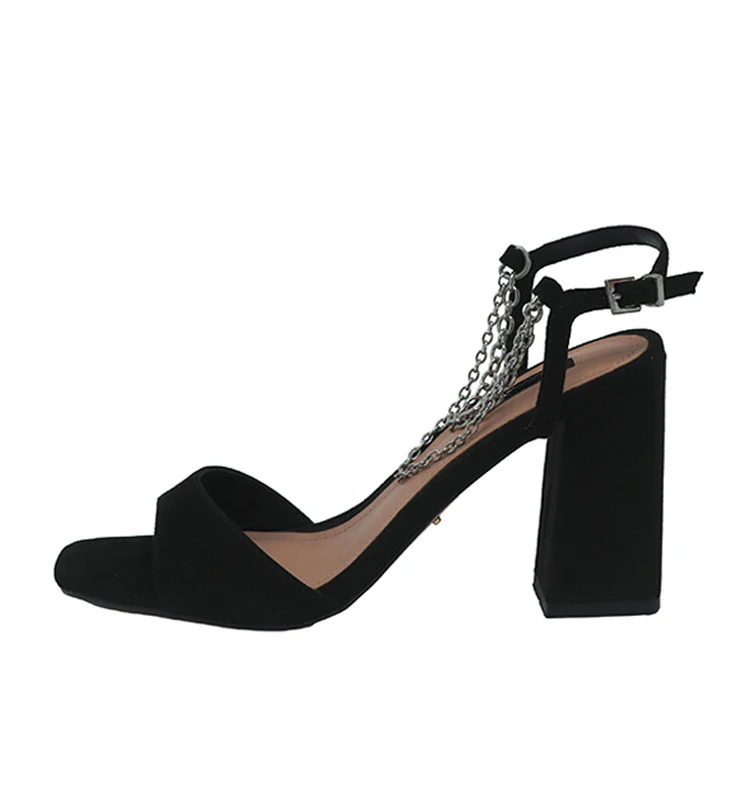 Sexy Chain Decorated Sandals With Chunky Heels And Ultra High Platforms Are Ideal For Parties