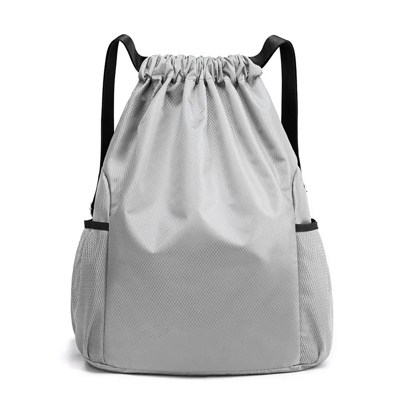 Solid Color String Drawstring Back Pack - Gym Tote Bag