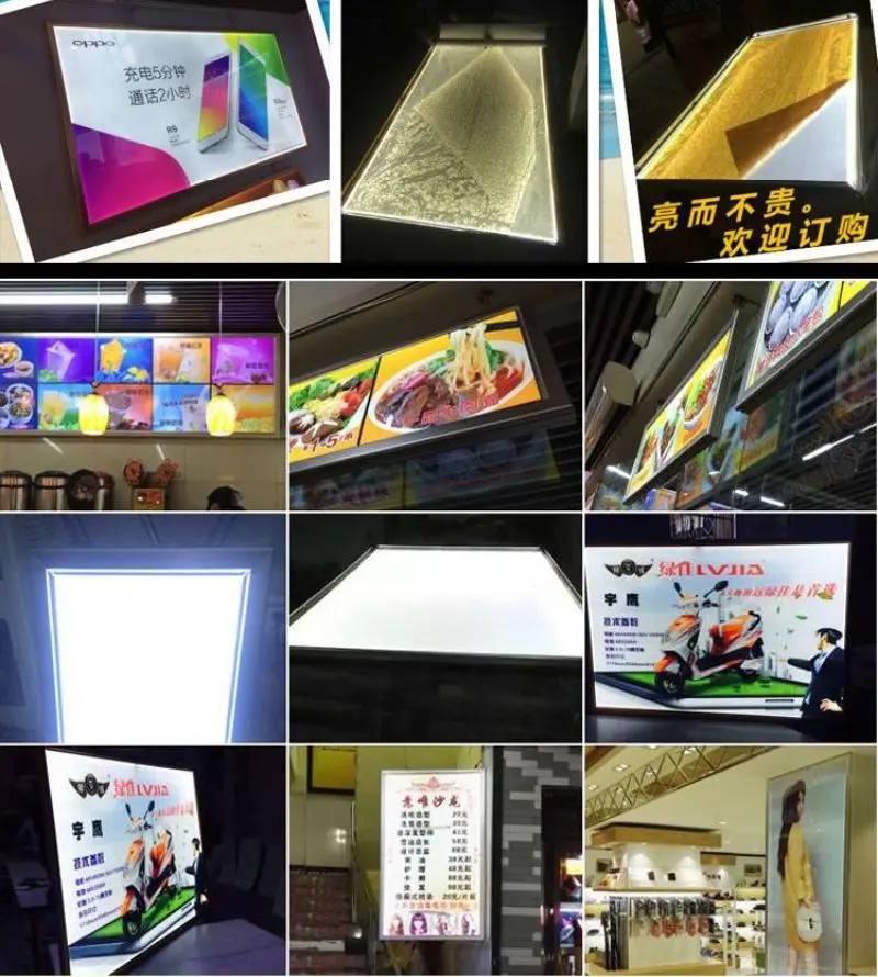 Backlight Acrylic Light Box Menu Board Display Anime Exhibit Slim Pizza ...