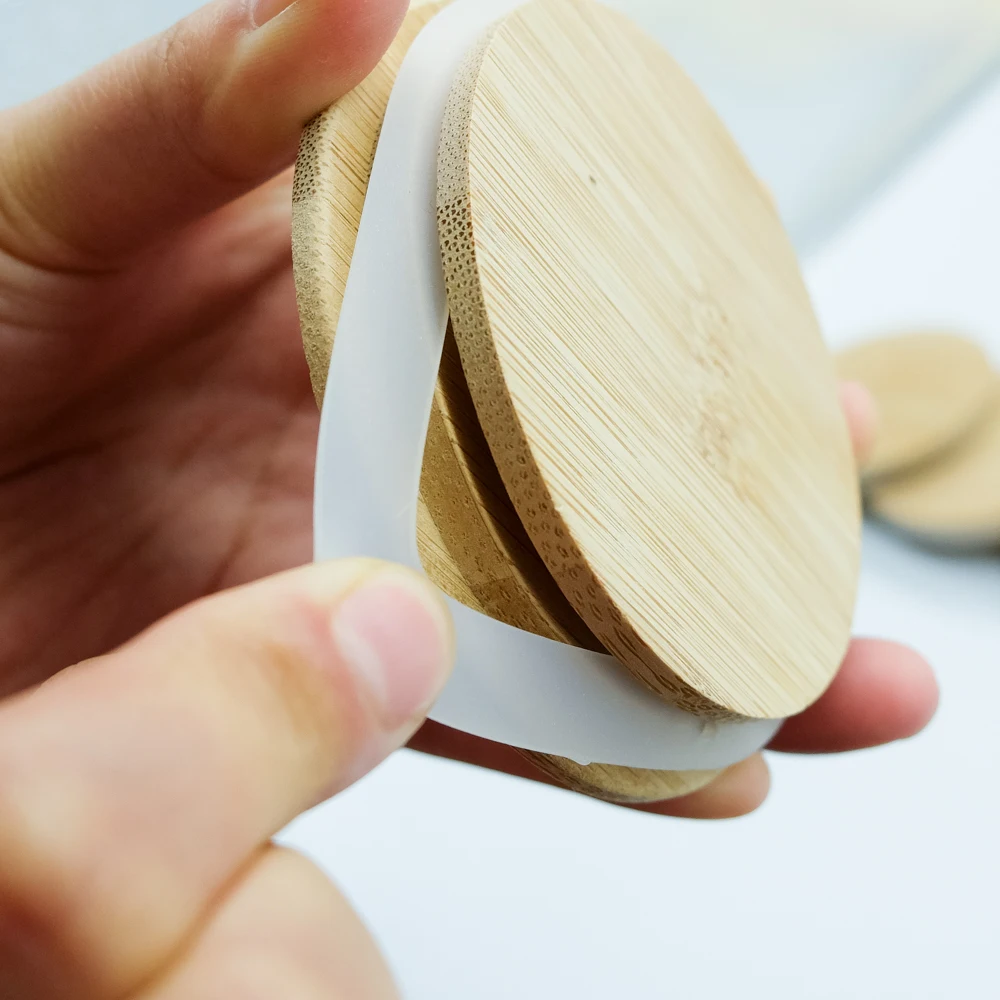 Environmentally Friendly Bamboo Bottle Cap Jars with Logo