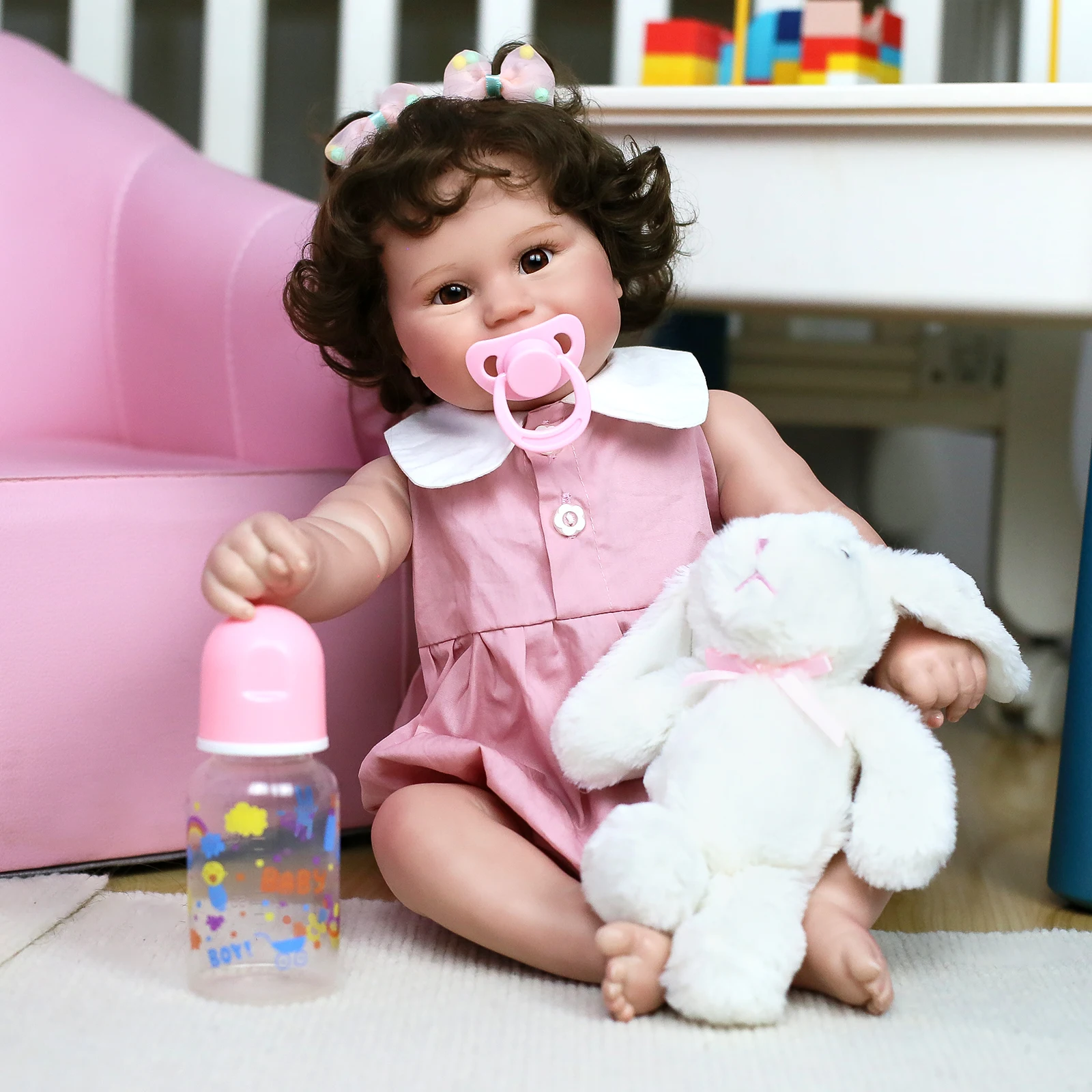 Real Lifelike Reborn Baby Dolls Soft Weighted Body Handmade Silicone Reborn Toddler Baby Girl ...