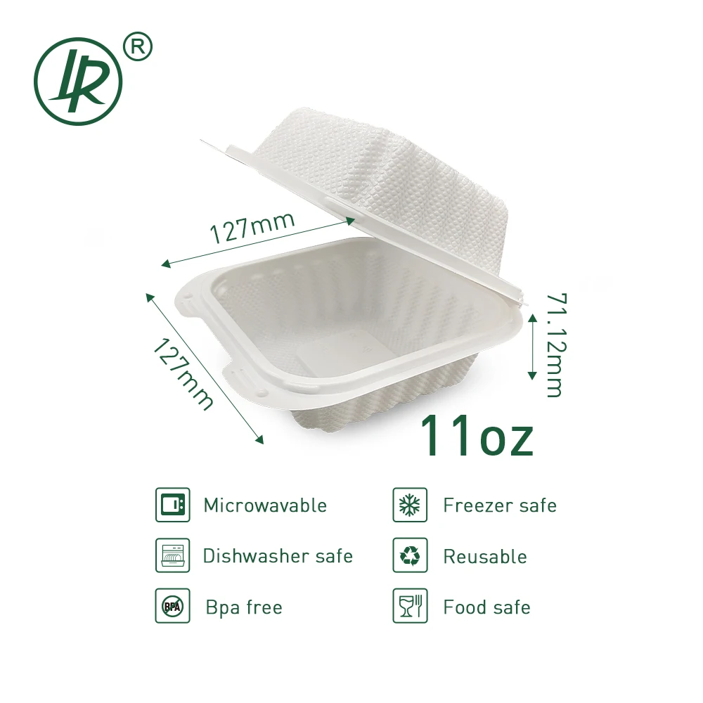 LR Factory 5x5 Plastic Clamshell Disposable Food Container Meal Prep ...
