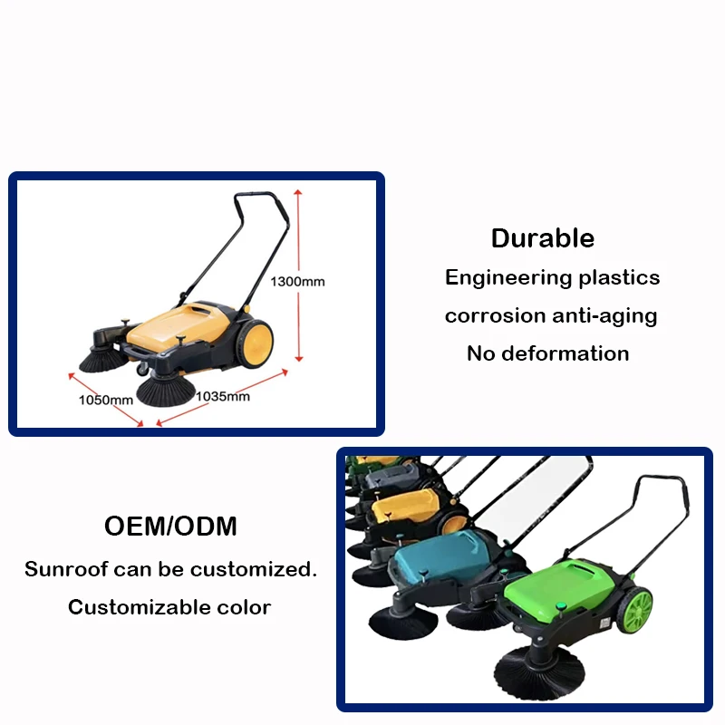 S480 Hand Push Type Sweeping Machine Handhold Floor Sweeper Manual Road ...