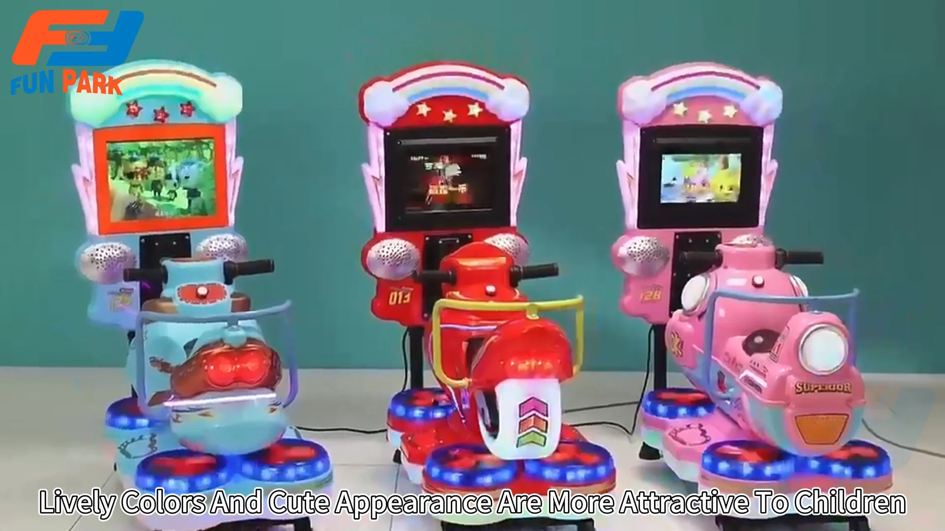 New Amusement Park Coin Operated Kiddie Rides Moto Ridding Car Swing ...