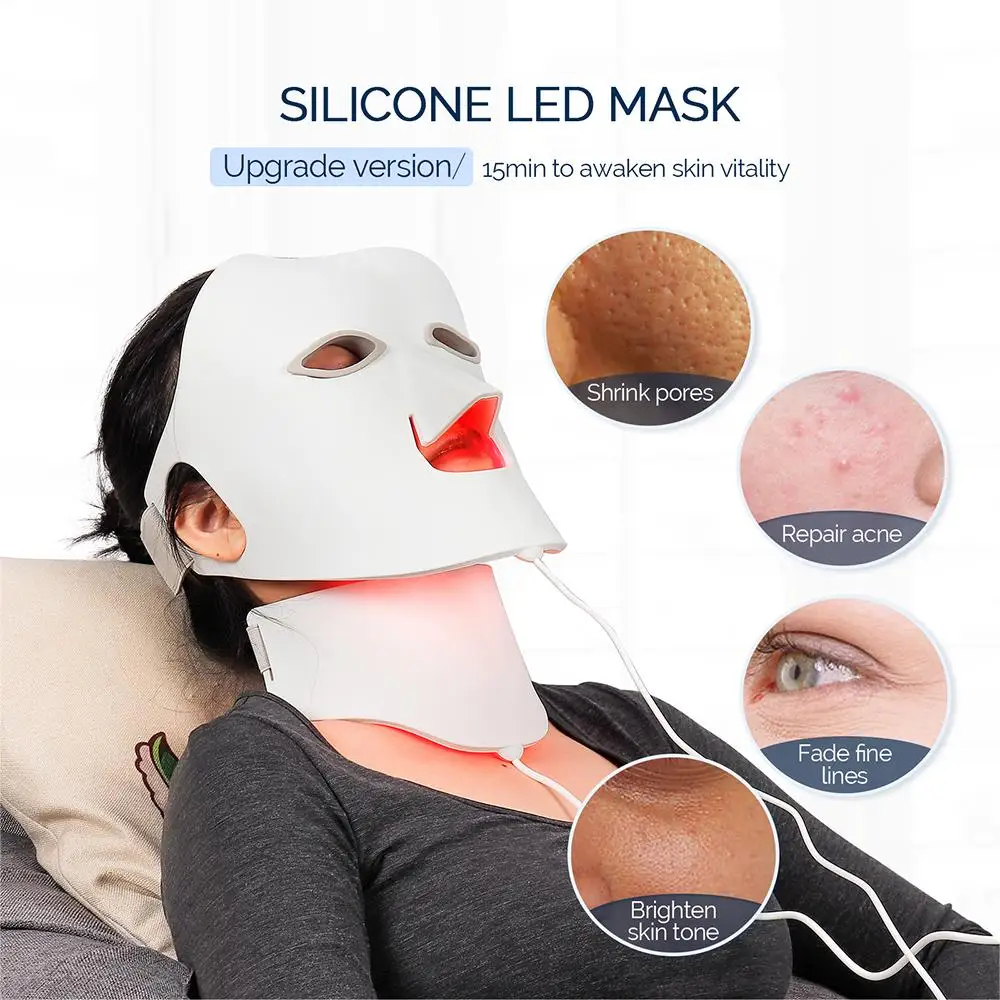 7 Colors Led Face Mask Anti-Aging Light Therapy 660nm 850nm Infrared ...