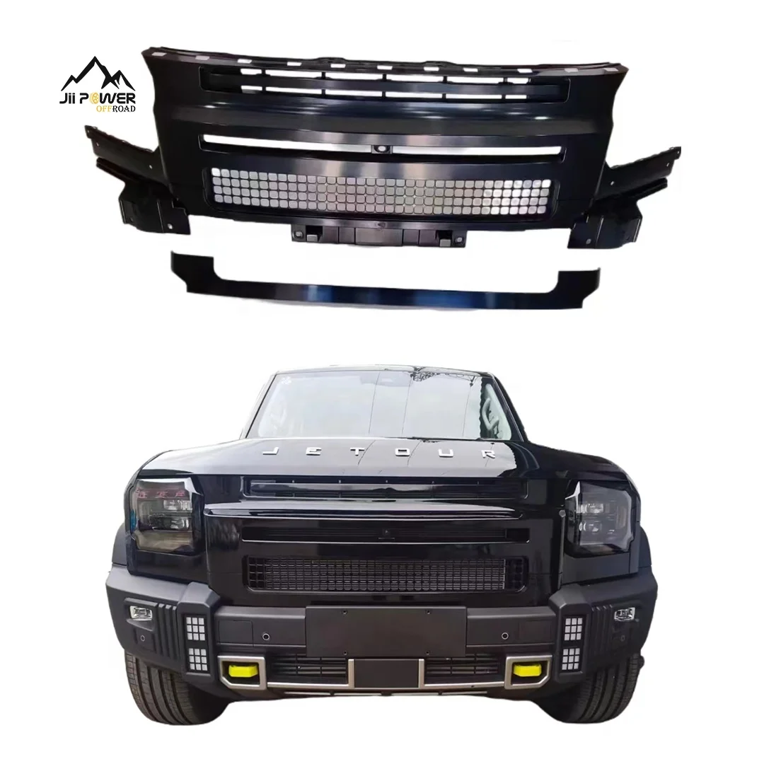 Defender Style Glossy Black Front Grill for Chery T2 2023
