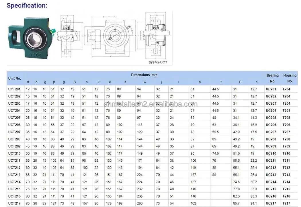 Mtzclong Life Bearing Housing Unit T210 Pillow Block Bearing Uct210 ...