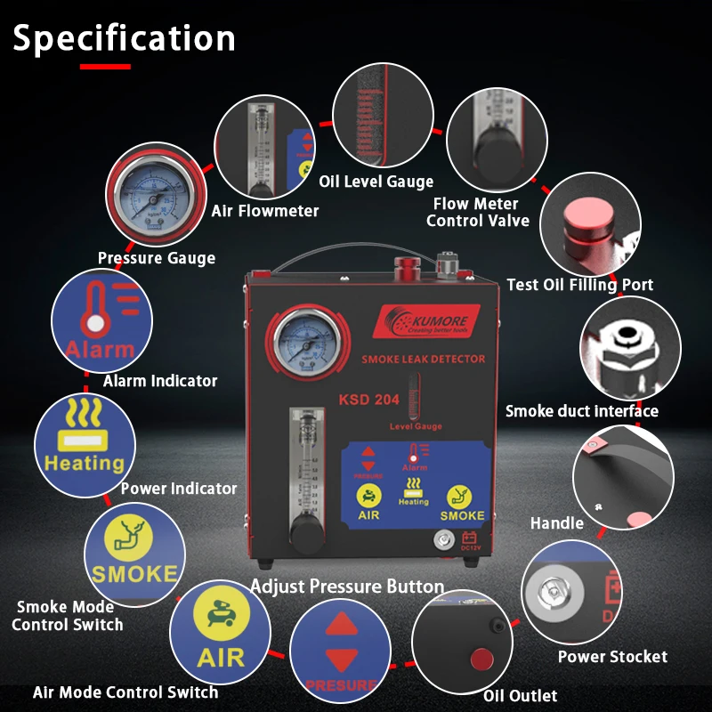 Kumore Ksd-204 Smoke Detector Tester Upgrade Adjustable Pressure ...