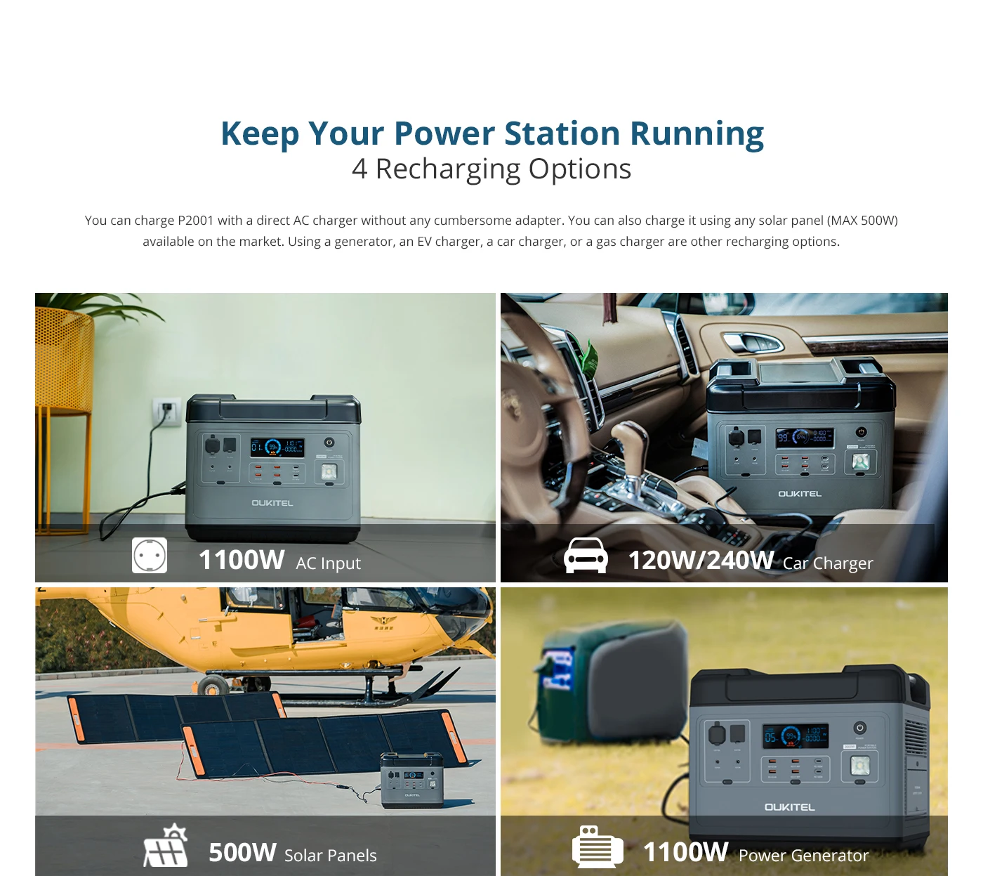 Oukitel P2001E Portable Power Station 2000WH 2000W Power Station ...
