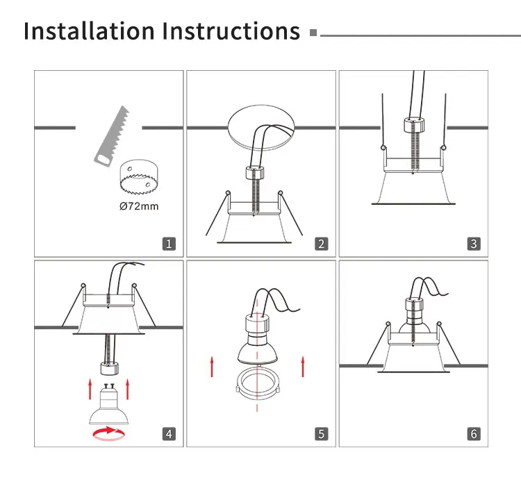Toseo Customized Die-cast Aluminium Ceiling Light Deep Hole Cup Anti ...